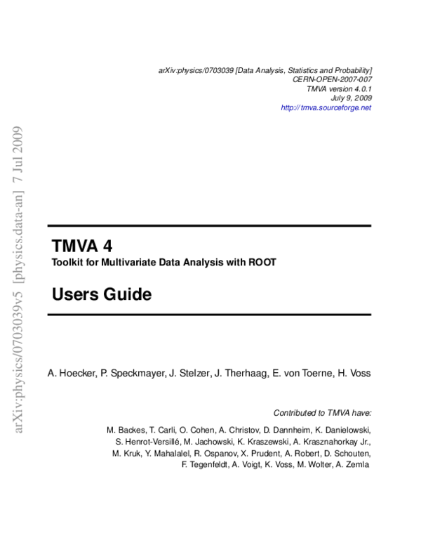 (PDF) TMVA-Toolkit for Multivariate Data Analysis