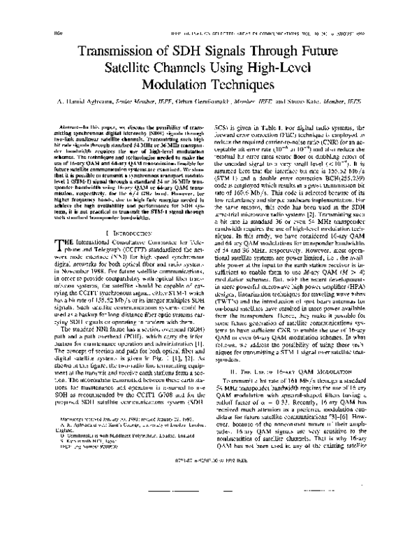 (PDF) Transmission of SDH signals through future satellite channels ...