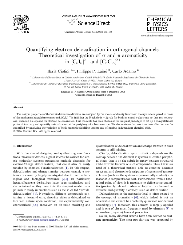 (PDF) Quantifying electron delocalization in orthogonal channels ...