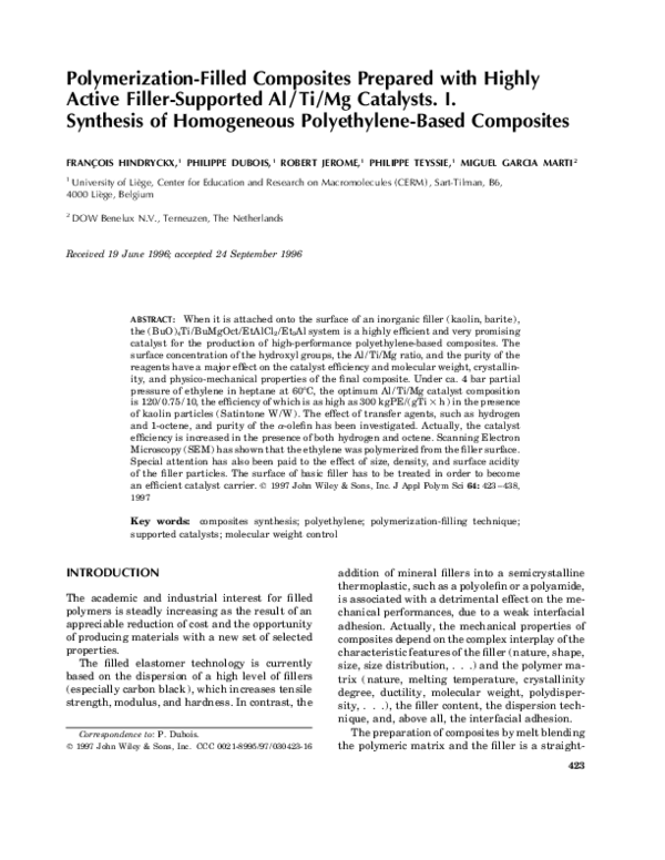 (PDF) Polymerization-filled composites prepared with highly active ...