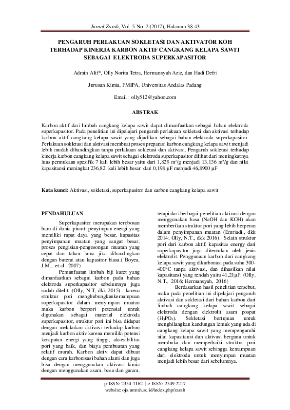 (PDF) Pengaruh Perlakuan Sokletasi Dan Aktivator Koh Terhadap Kinerja Karbon Aktif Cangkang ...