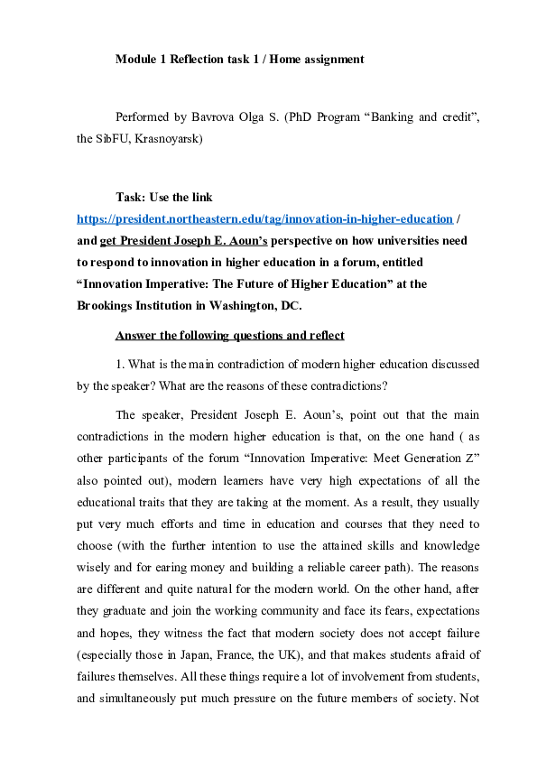 (DOC) Module 1 Reflection task 1