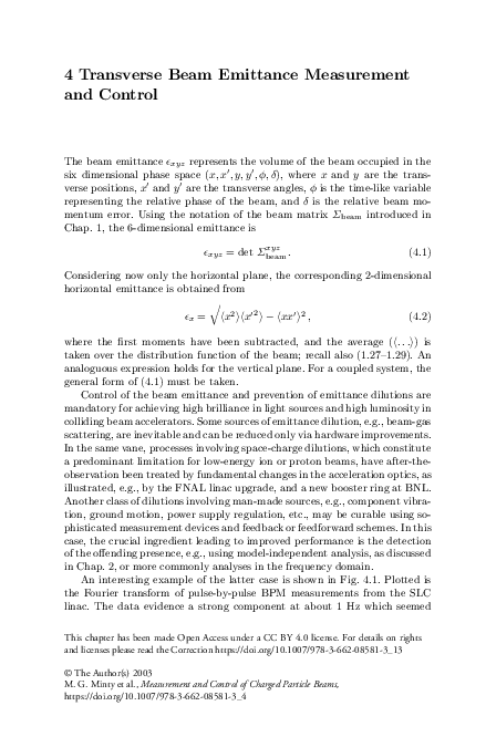 (PDF) Transverse Beam Emittance Measurement and Control