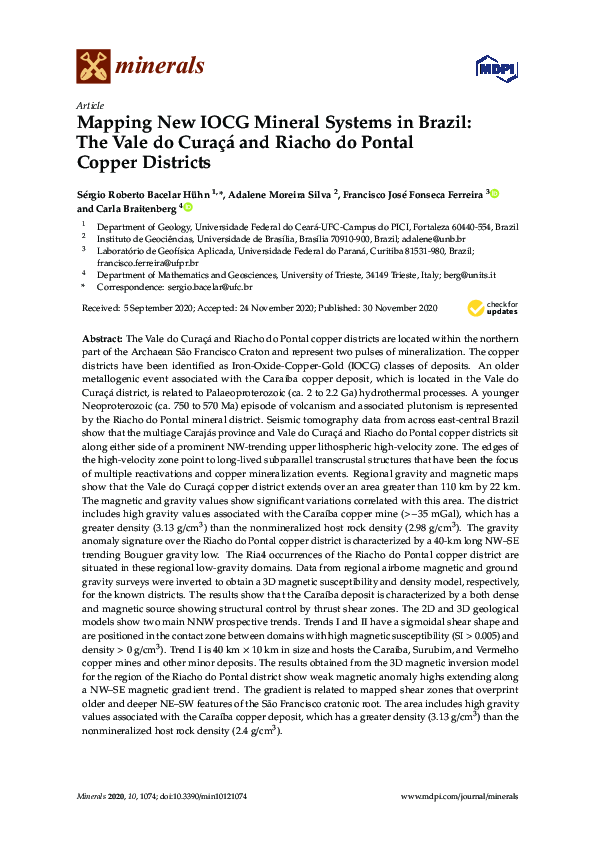 (PDF) Mapping New IOCG Mineral Systems in Brazil: The Vale do Curaçá ...