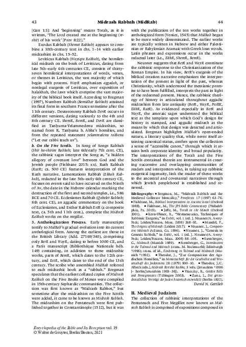 (PDF) Midrash Rabba: Medieval Judaism and Modern Judaism
