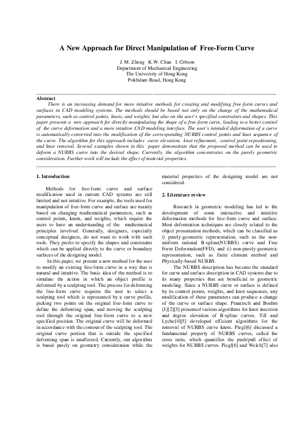 (PDF) A New Approach for Direct Manipulation of Free-Form Curve
