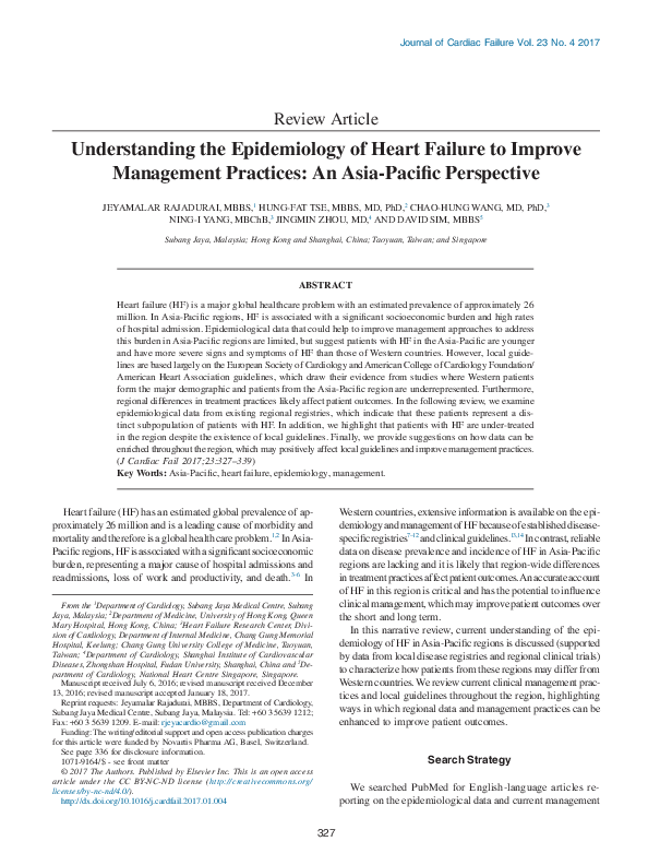(PDF) Understanding the Epidemiology of Heart Failure to Improve ...