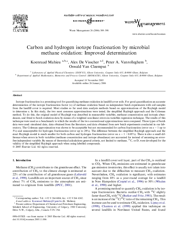 (PDF) Carbon and hydrogen isotope fractionation by microbial methane ...