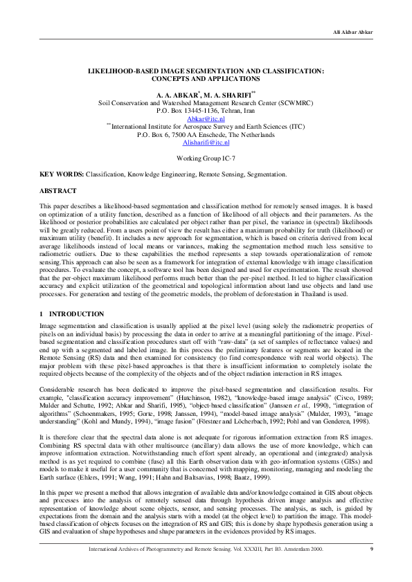 (PDF) Likelihood-Based Image Segmentation and Classification: Concepts ... (PDF) Likelihood-Based Image Segmentation and Classification: Concepts ...