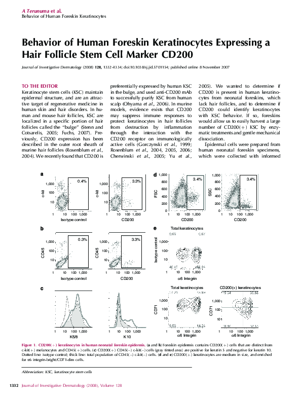 (PDF) Behavior of Human Foreskin Keratinocytes Expressing a Hair ...