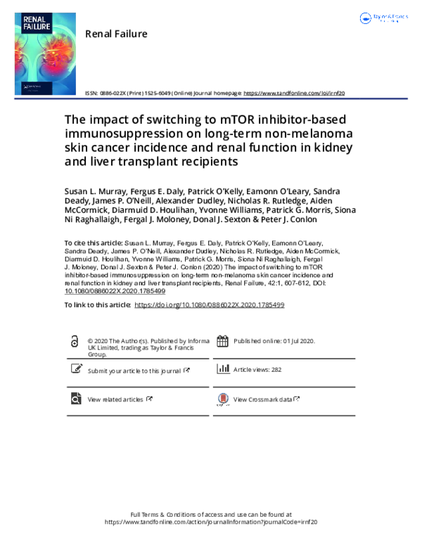 (PDF) The impact of switching to mTOR inhibitor-based immunosuppression ...