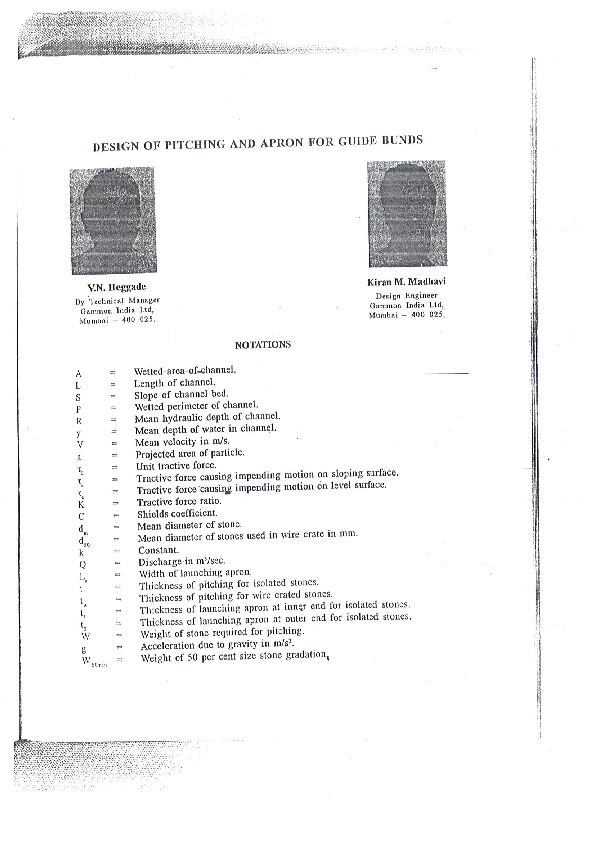 (PDF) Design of Pitching and Apron for Guide Bunds