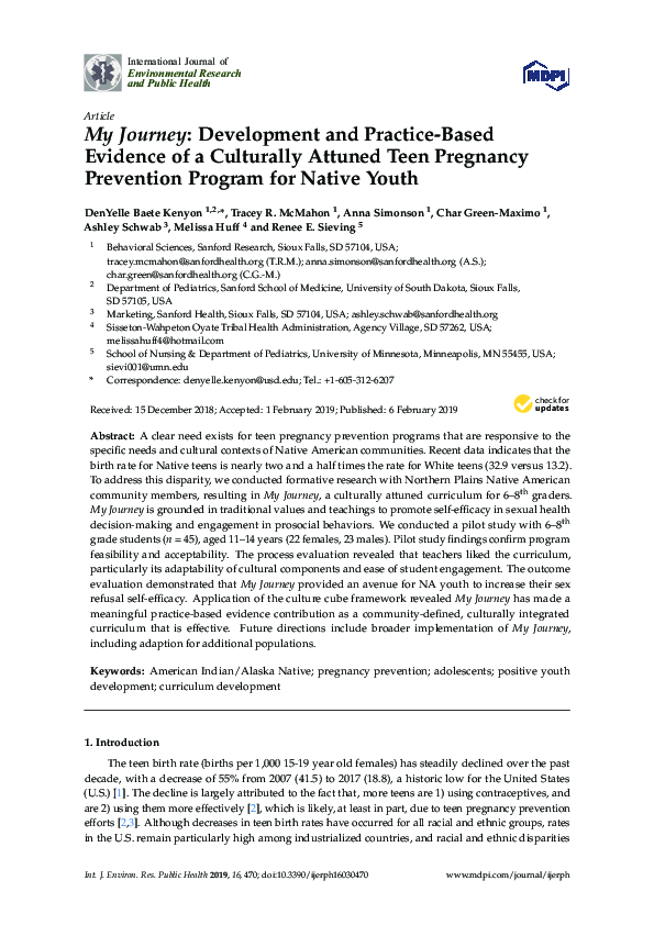 (PDF) My Journey: Development and Practice-Based Evidence of a ...