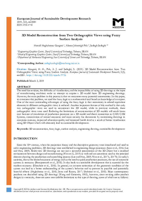 Pdf 3d Model Reconstruction From Two Orthographic Views Using Fuzzy Surface Analysis
