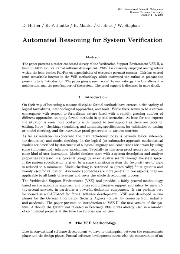(PDF) Automated Reasoning for System Verification