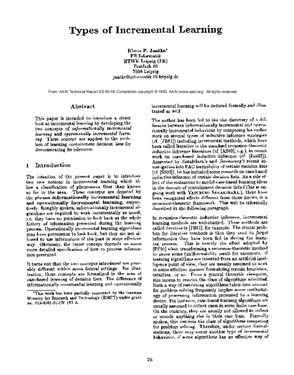 (PDF) Types of Incremental Learning