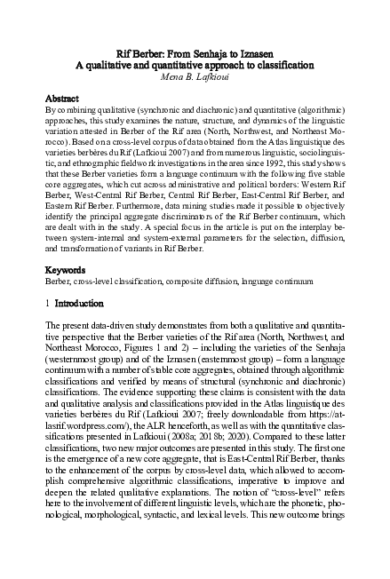 (PDF) Rif Berber: From Senhaja to Iznasen. A qualitative and ...