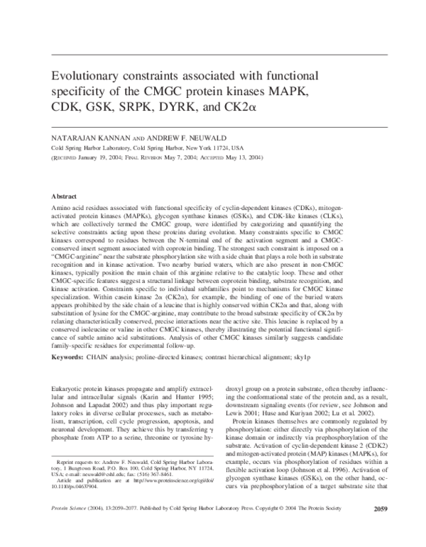 (PDF) Evolutionary constraints associated with functional specificity ...
