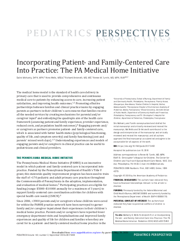 (PDF) Incorporating Patient- and Family-Centered Care Into Practice ...