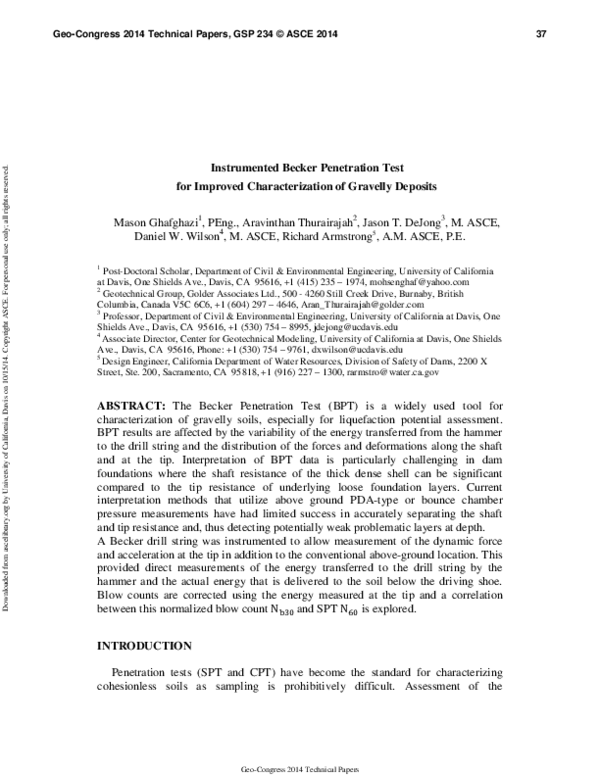 (PDF) Instrumented Becker Penetration Test for Improved ...