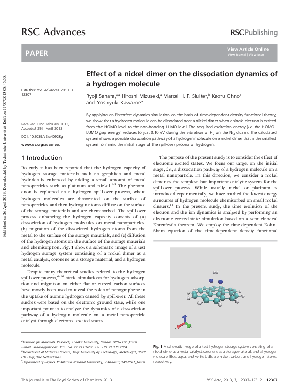 (PDF) Effect of a nickel dimer on the dissociation dynamics of a ...