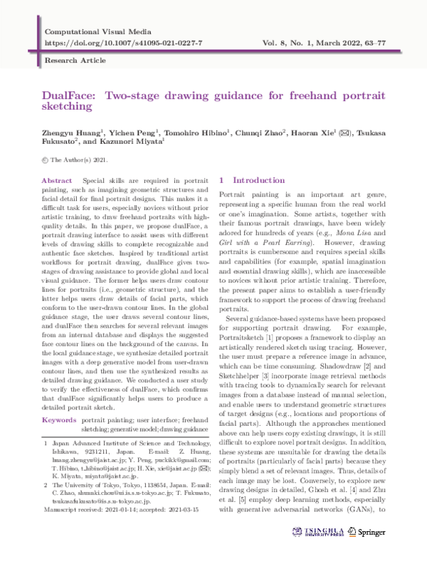 (PDF) DualFace: Two-stage drawing guidance for freehand portrait sketching