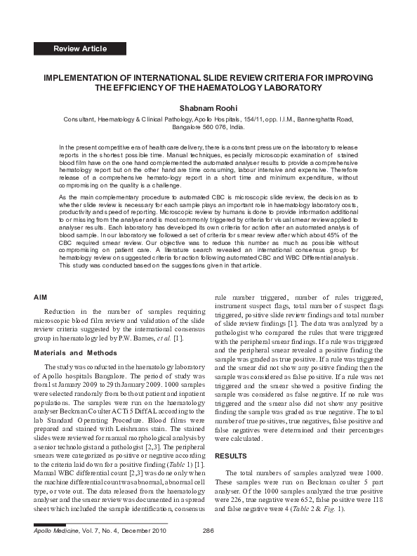 (PDF) Implementation of International Slide Review Criteria for ...