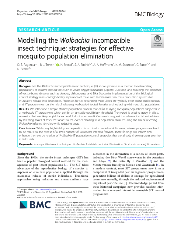 (PDF) Modelling the Wolbachia incompatible insect technique: strategies ...
