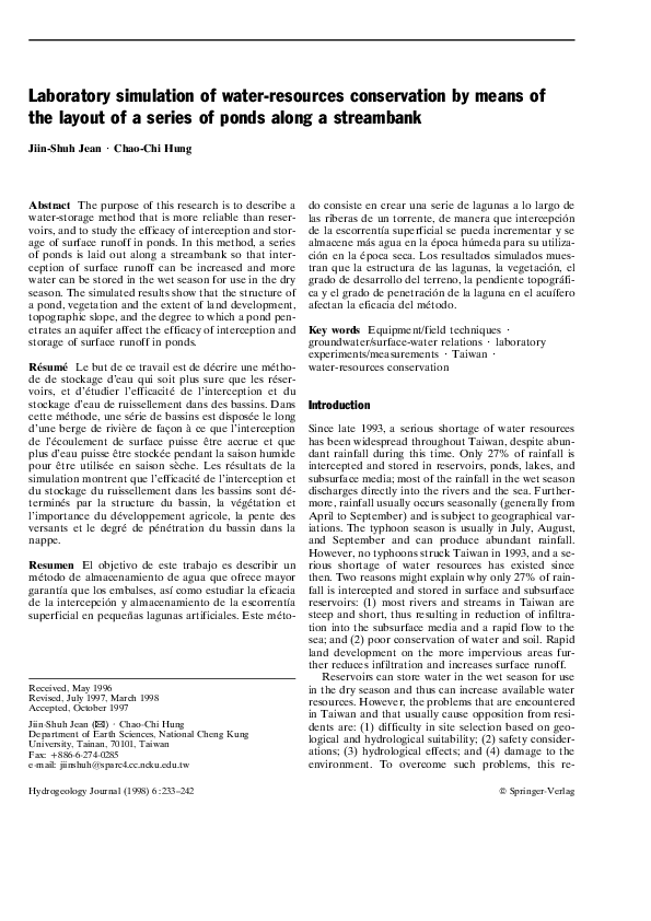 (PDF) Laboratory simulation of water-resources conservation by means of ...
