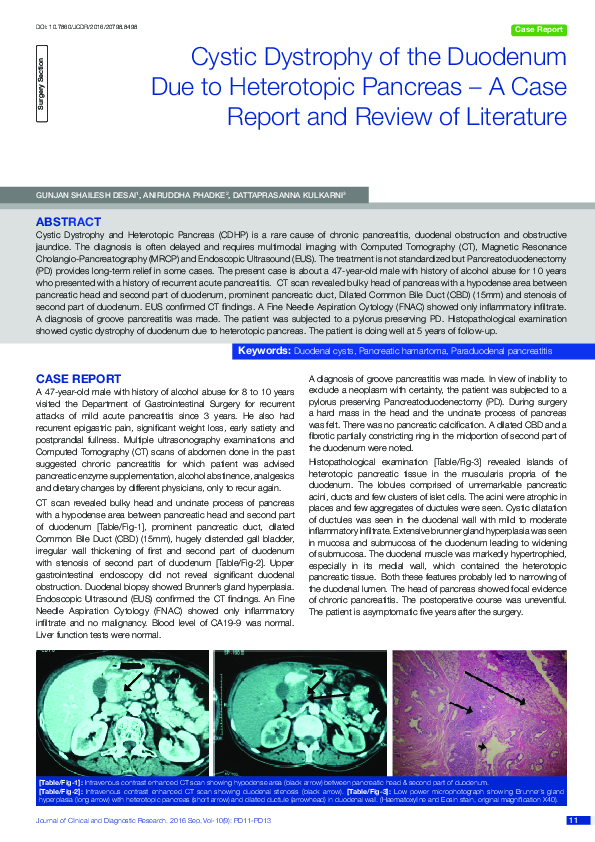 (PDF) Cystic Dystrophy of the Duodenum Due to Heterotopic Pancreas – A Case Report and Review of ...