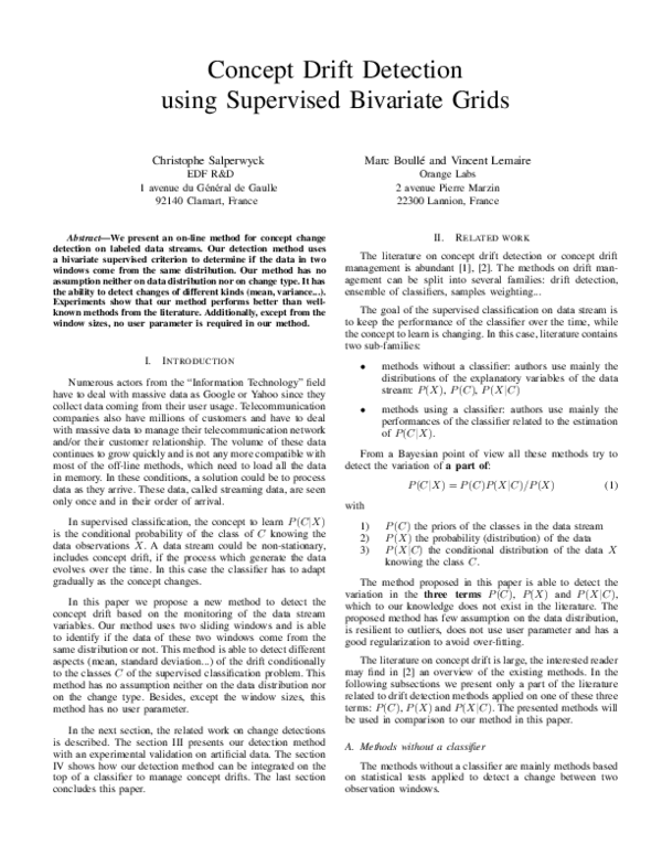 (PDF) Concept drift detection using supervised bivariate grids