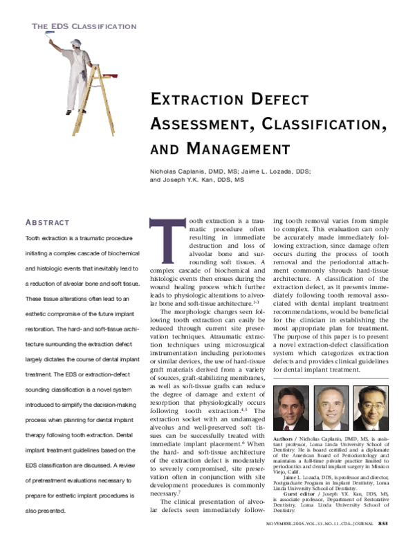 (PDF) Extraction Defect: Assessment, Classification and Management