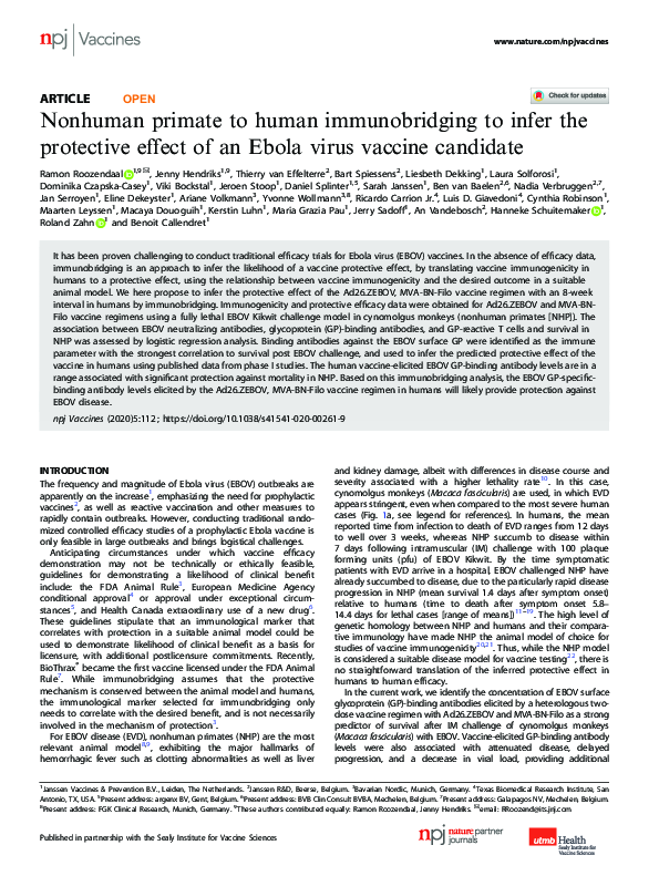 (PDF) Nonhuman primate to human immunobridging to infer the protective ...