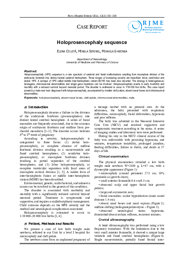 (PDF) Holoprosencephaly sequence
