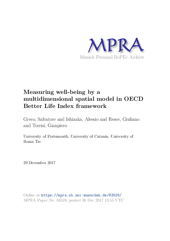 (PDF) Measuring well-being by a multidimensional spatial model in OECD ...