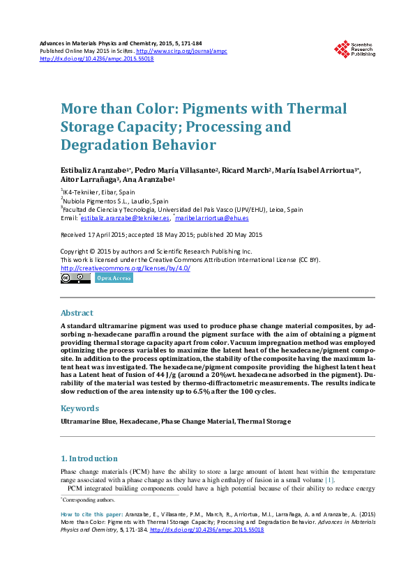 (PDF) More than Color: Pigments with Thermal Storage Capacity ...
