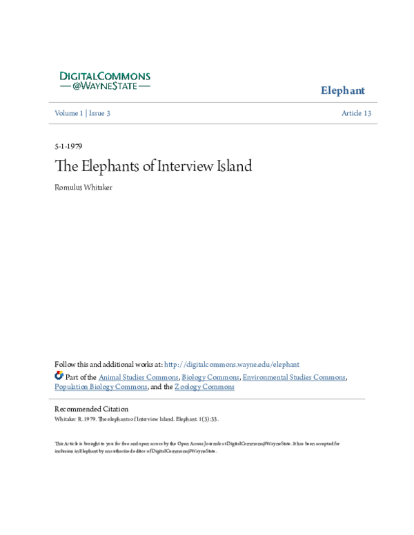 (PDF) The Elephants of Interview Island