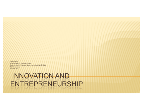 (PPT) Innovation and Entrepreneurship