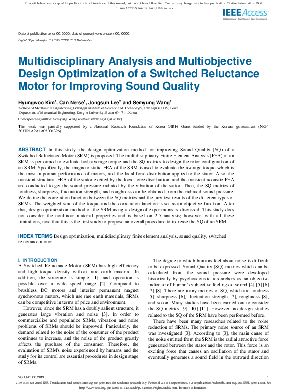 (PDF) Multidisciplinary Analysis and Multiobjective Design Optimization ...