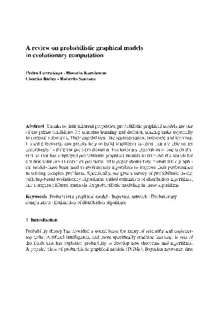 (PDF) A review on probabilistic graphical models in evolutionary ...