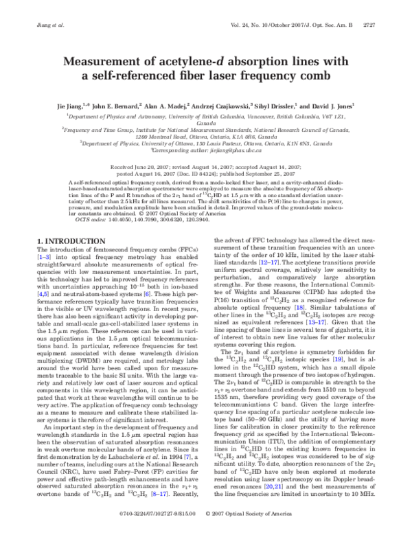 (PDF) Measurement of acetylene-d absorption lines with a self ...