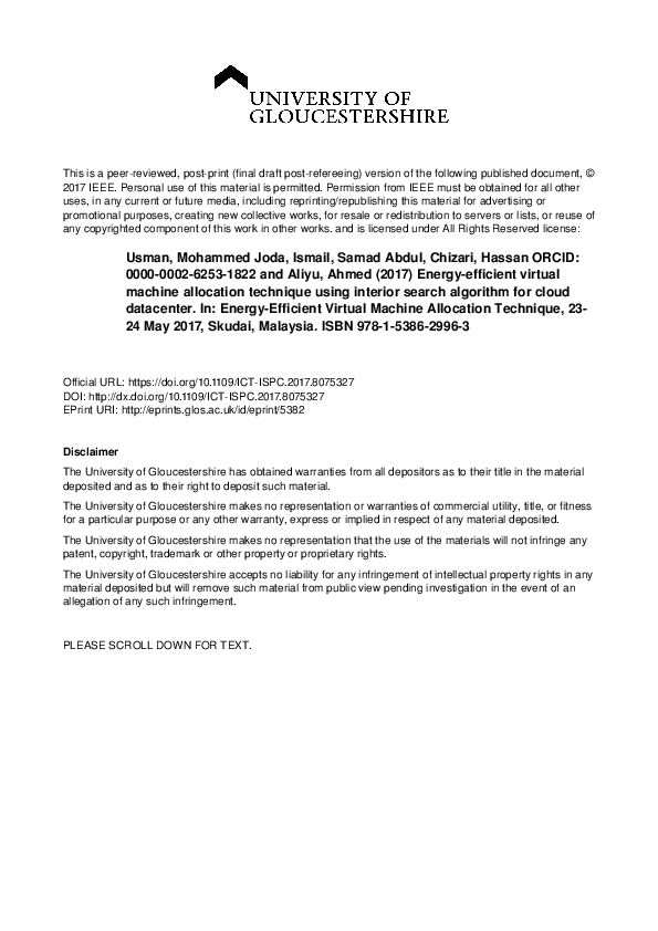 (PDF) Energy-Efficient virtual machine allocation technique using interior search algorithm for ...