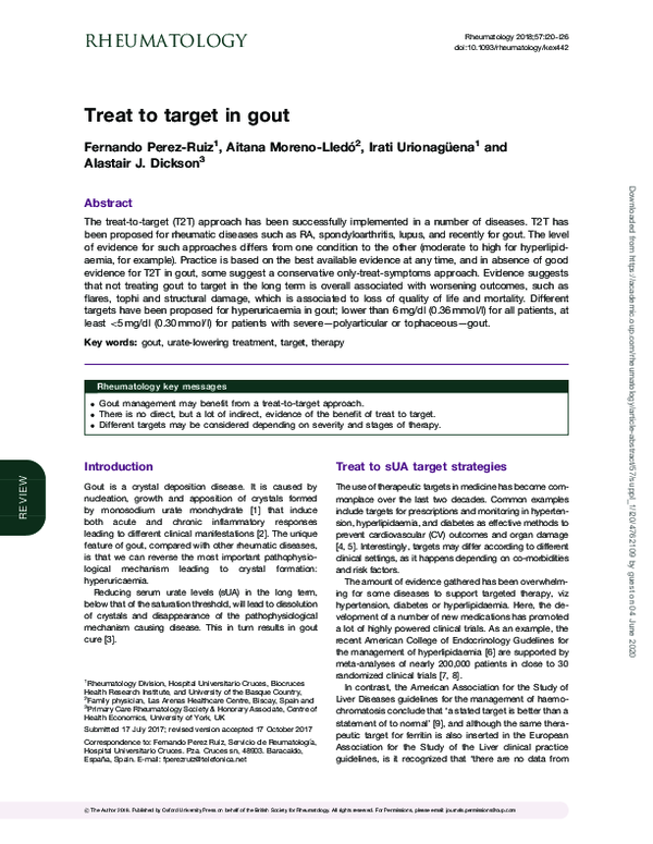 (PDF) Treat to target in gout