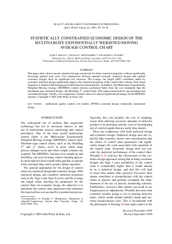 (PDF) Statistically constrained economic design of the multivariate exponentially weighted ...