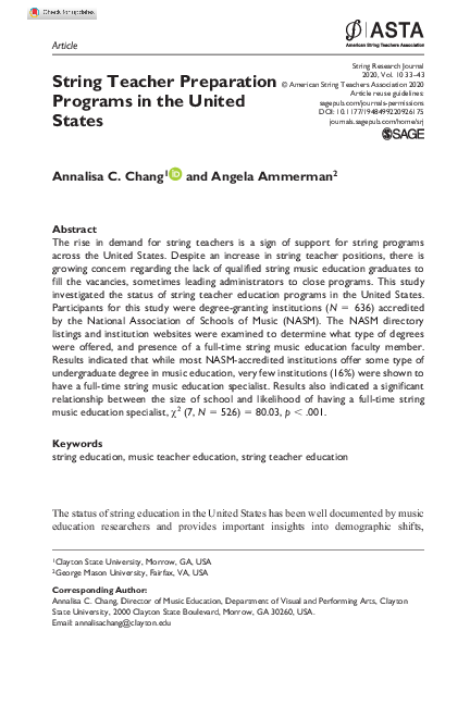 (PDF) String Teacher Preparation Programs in the United States