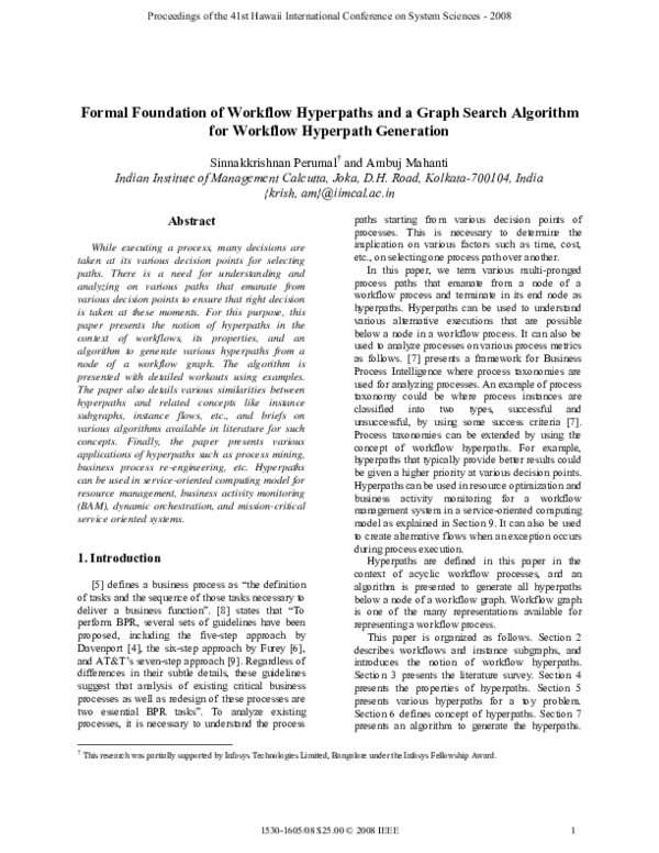 (PDF) Formal Foundation of Workflow Hyperpaths and a Graph Search Algorithm for Workflow ...
