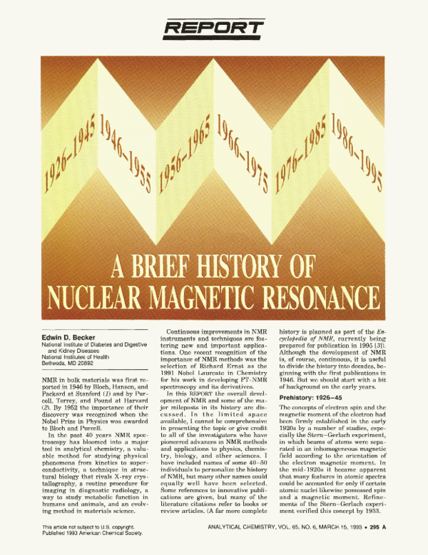 (PDF) A brief history of nuclear magnetic resonance