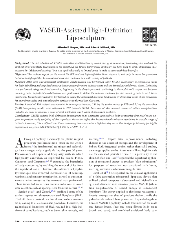 (PDF) VASER-assisted high-definition liposculpture