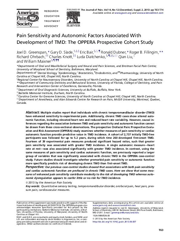 (PDF) Pain Sensitivity and Autonomic Factors Associated With ...