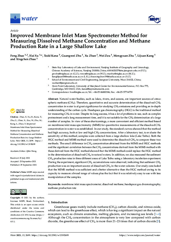 (PDF) Improved Membrane Inlet Mass Spectrometer Method for Measuring ...